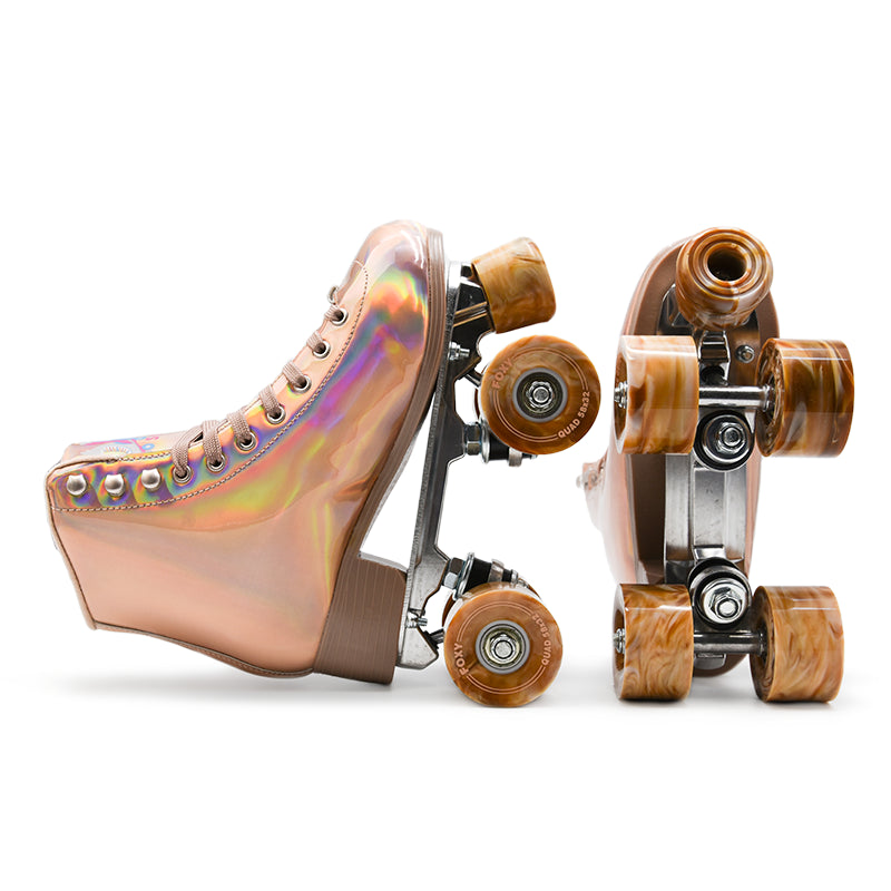 FoxySaktes Dazzling Groovy Rose Gold Premium Women's Roller Skates ...