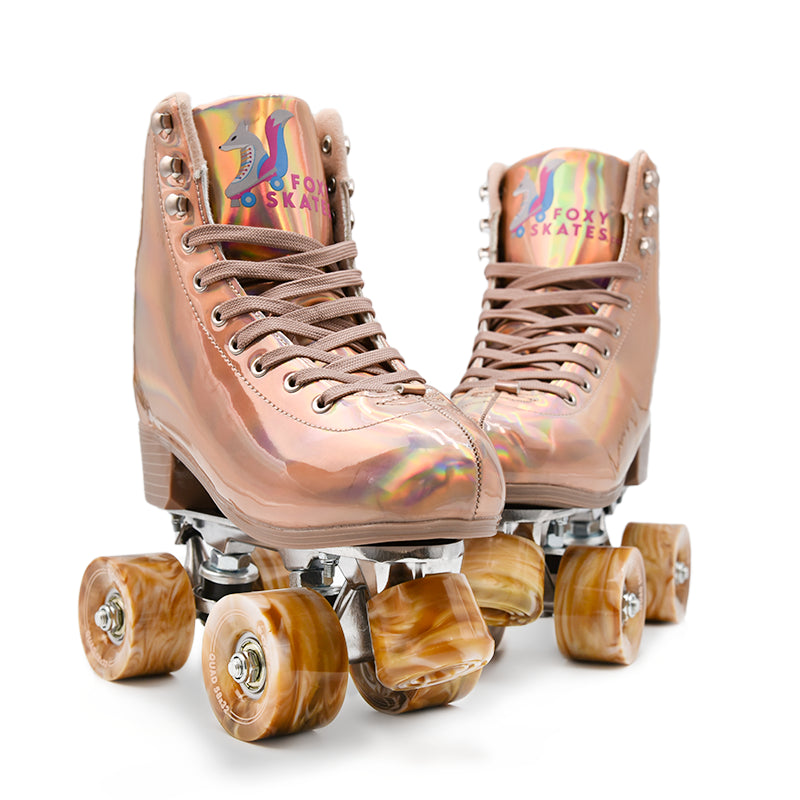 FoxySaktes Dazzling Groovy Rose Gold Premium Women's Roller Skates ...